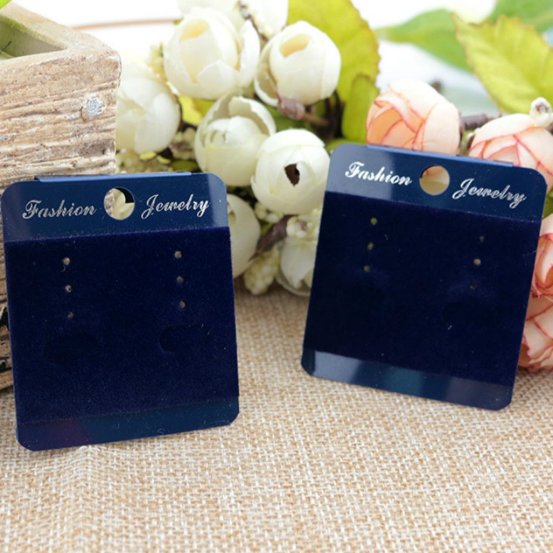 100pcs/lot Stud Earring Velvet Fabric Jewelry Display Card Packaging ...