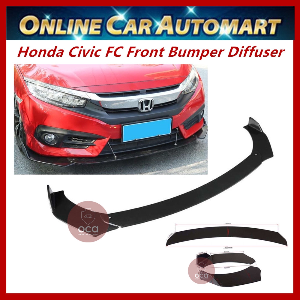 Honda Civic FC 2016-2018 Car Front Bumper Diffuser Lip Bodykit Wrap ...