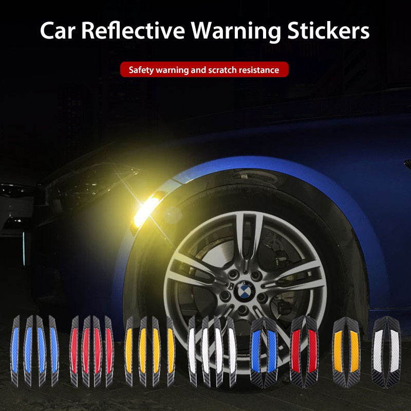Car Safety Reflective Light Warning Sticker Red Yellow Blue White ...