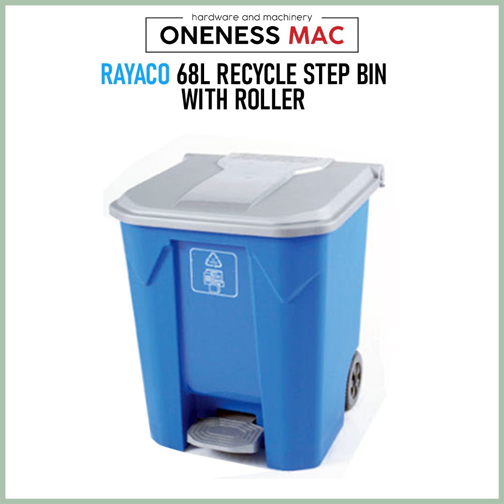 RAYACO 68L Recycle Step Bin with roller / Garbage bin / Trash Bin ...
