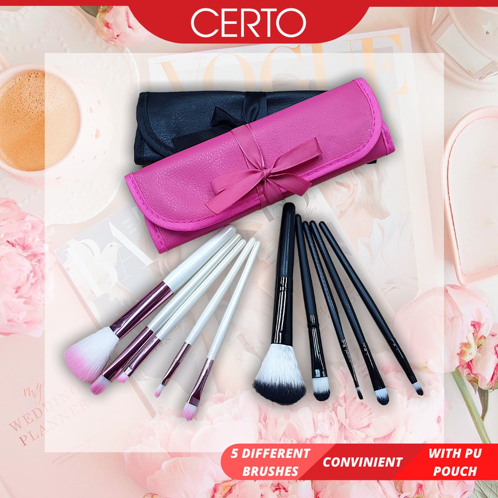 CERTO Professional 5 in 1 Makeup Cosmetic Brush Mini Set Powder ...