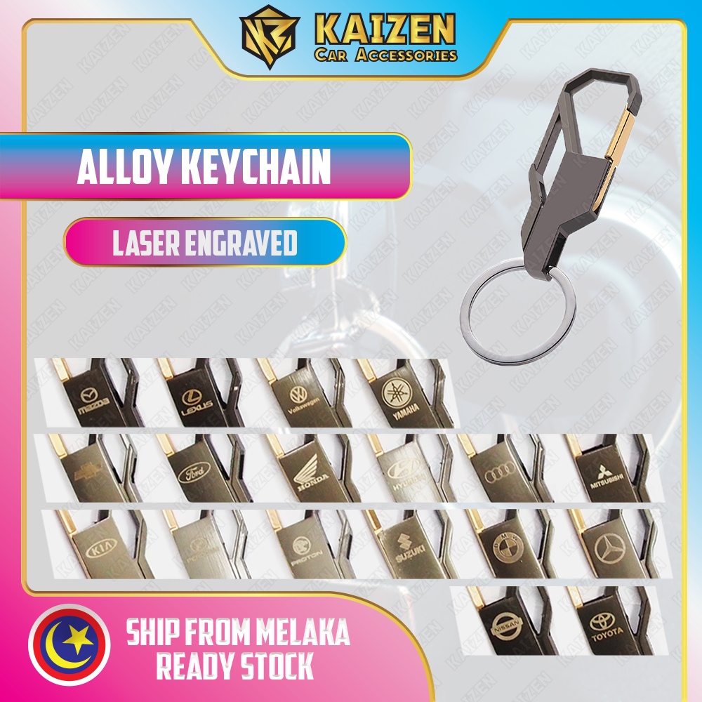 Car Logo Keychain Alloy Metal Keyring Hook Perodua Proton Honda Toyota ...