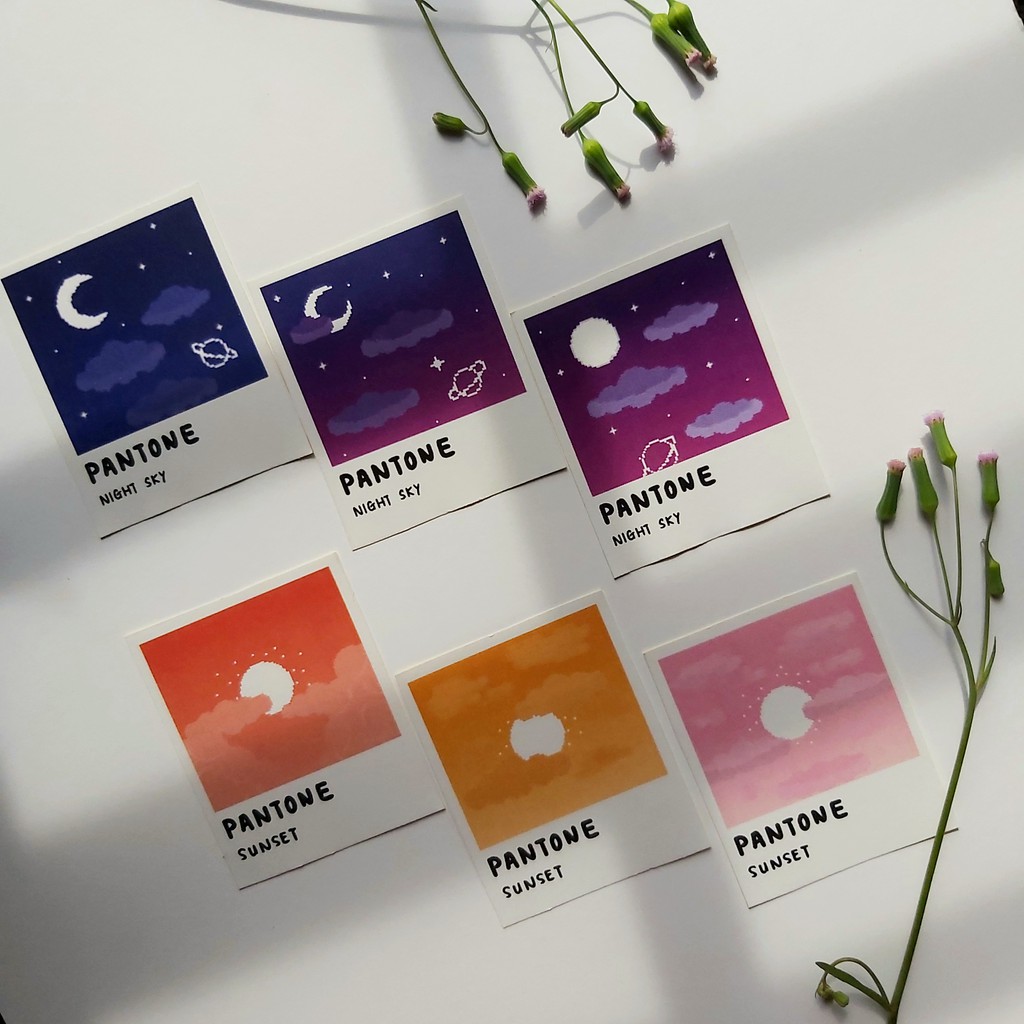 Pantone: ☁️Aesthetic Skies Die-Cut Stickers☁️ (6 pcs) | Shopee Malaysia