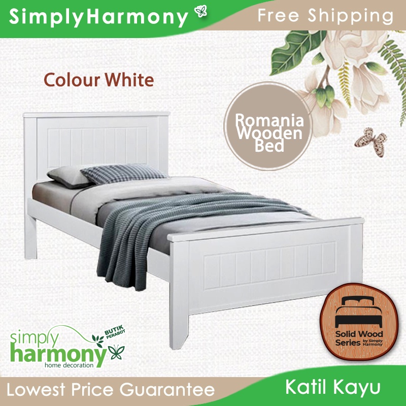 SHSB Romania Single Size / Super Single Size / Solid Wood Bed / Katil ...