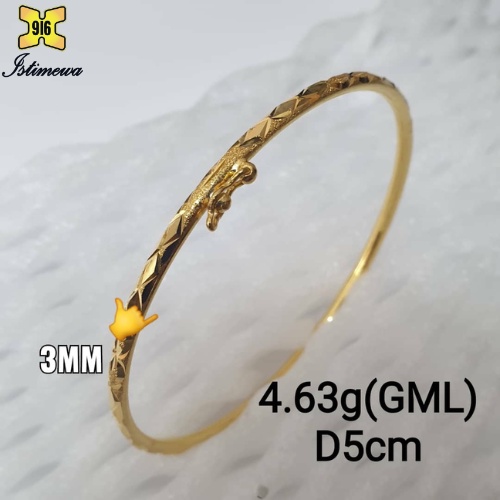 ISTIMEWA 916 Gold Bangles Gelang Tangan Bunga Pasir Kosong Emas 916 ...