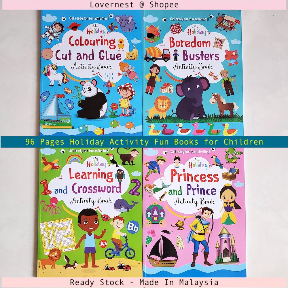 LOVERNEST 96 Pages My Holiday Activity Book Children Fun Activities ...