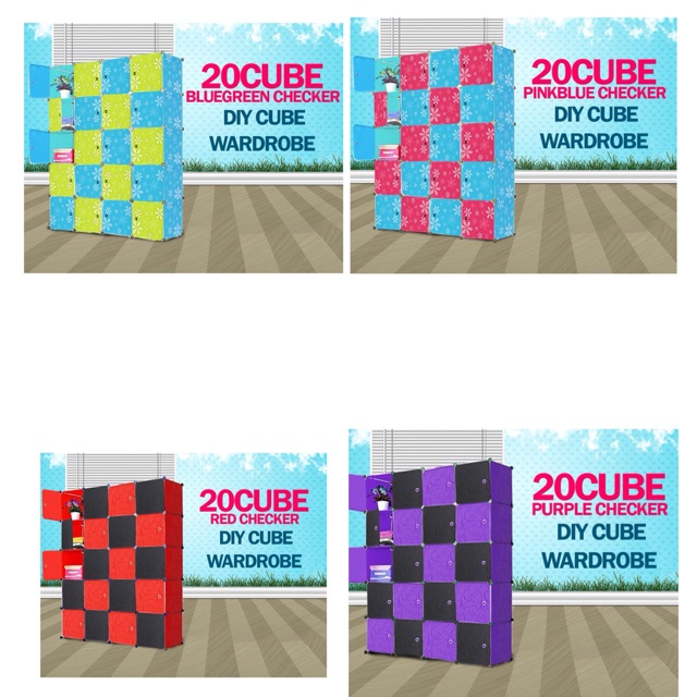 20 cube diy cube wardrobe waterproff almari cube cubic wardrobe diy ...