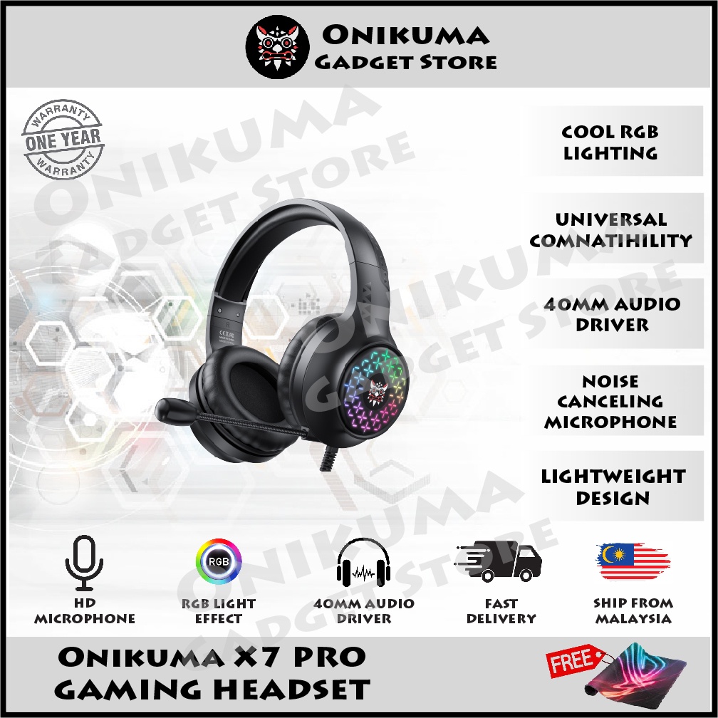 [NEW MODEL]ONIKUMA X7 Pro/X7 RGB Gaming Headset Wired Computer Gaming ...
