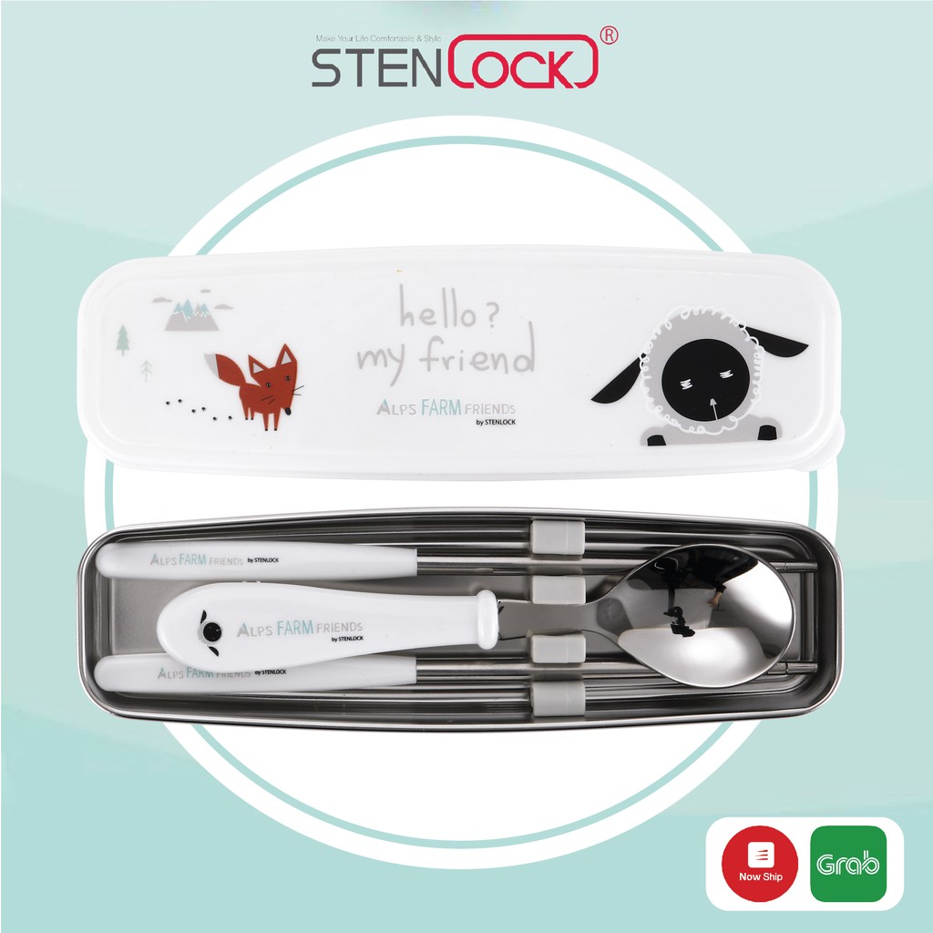 Stenlock baby spoon and chopsticks set (Genuine Korean) | Shopee Malaysia