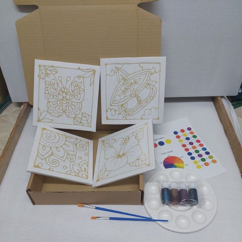 DIY Batik Coloring Kit Set 4 in 1 (15 × 15cm) | Shopee Malaysia