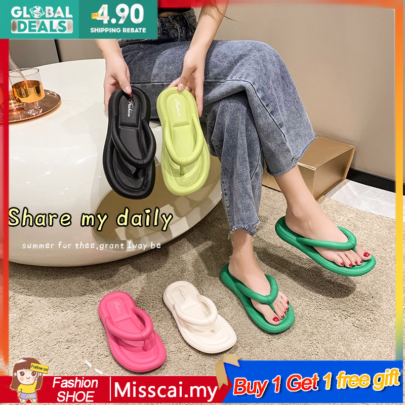 【COD Ready stock】selipar wanita Korean style Cute Flip Flops Fashion ...