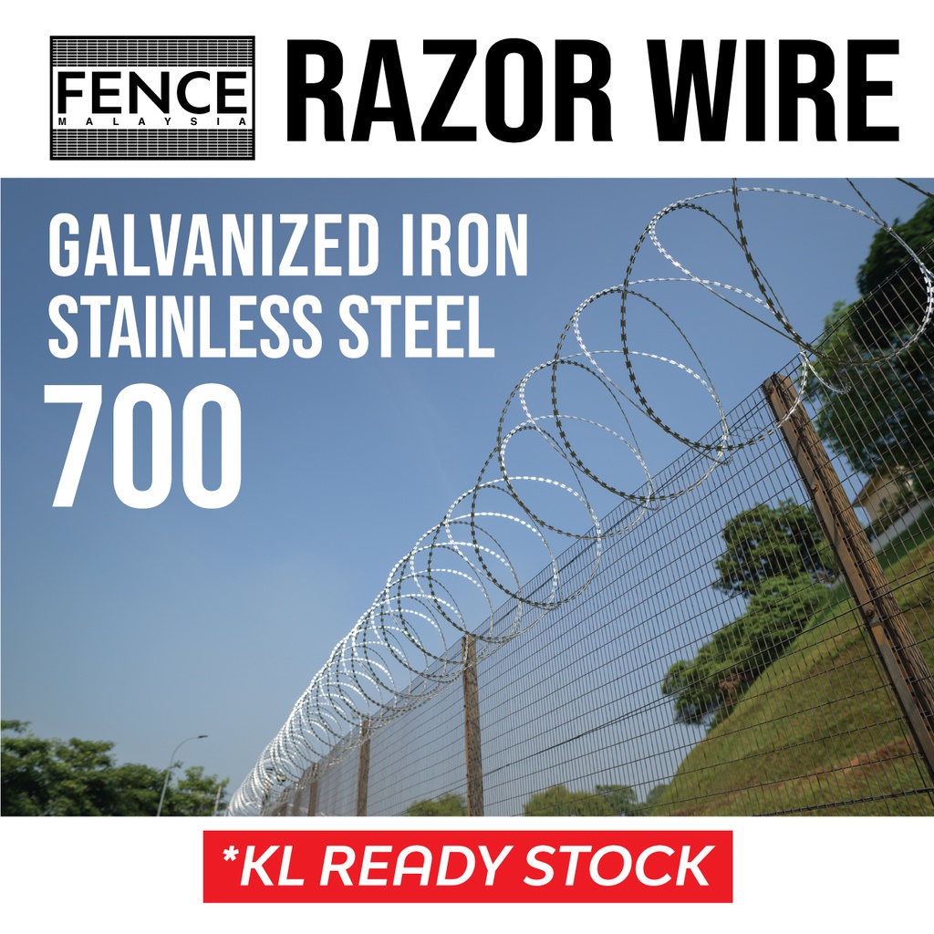RAZOR WIRE 700mm (Roll Type) (1 Gulungan Setiap Pesanan) BARBED WIRE ...