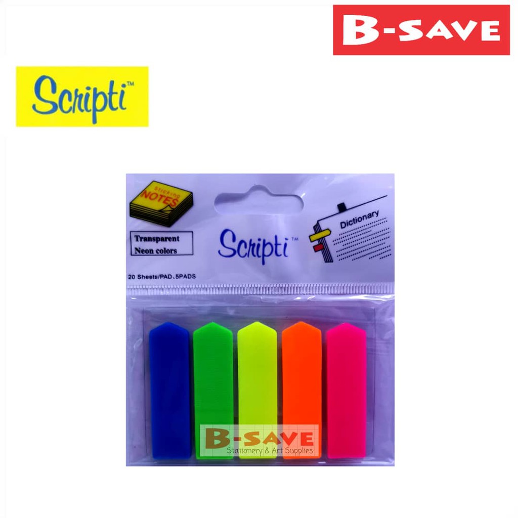 Scripti Stick Notes 45502 Stiker Penanda Index ( Flag Tag Berwarna ...