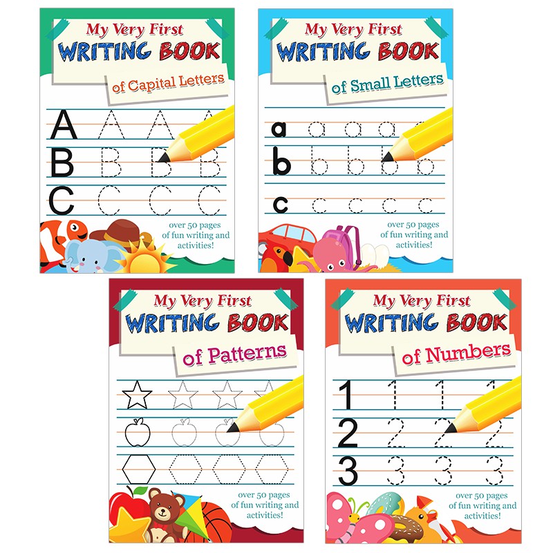 NEW MY VERY FIRST WRITING BOOK SET OF 4 (SMALL,PATTERNS,NUMBERS ...