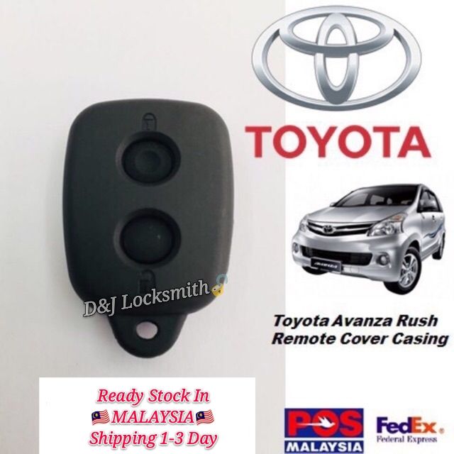 TOYOTA Avanza / Rush 2 Button remote case casing Panasonic Battery ...