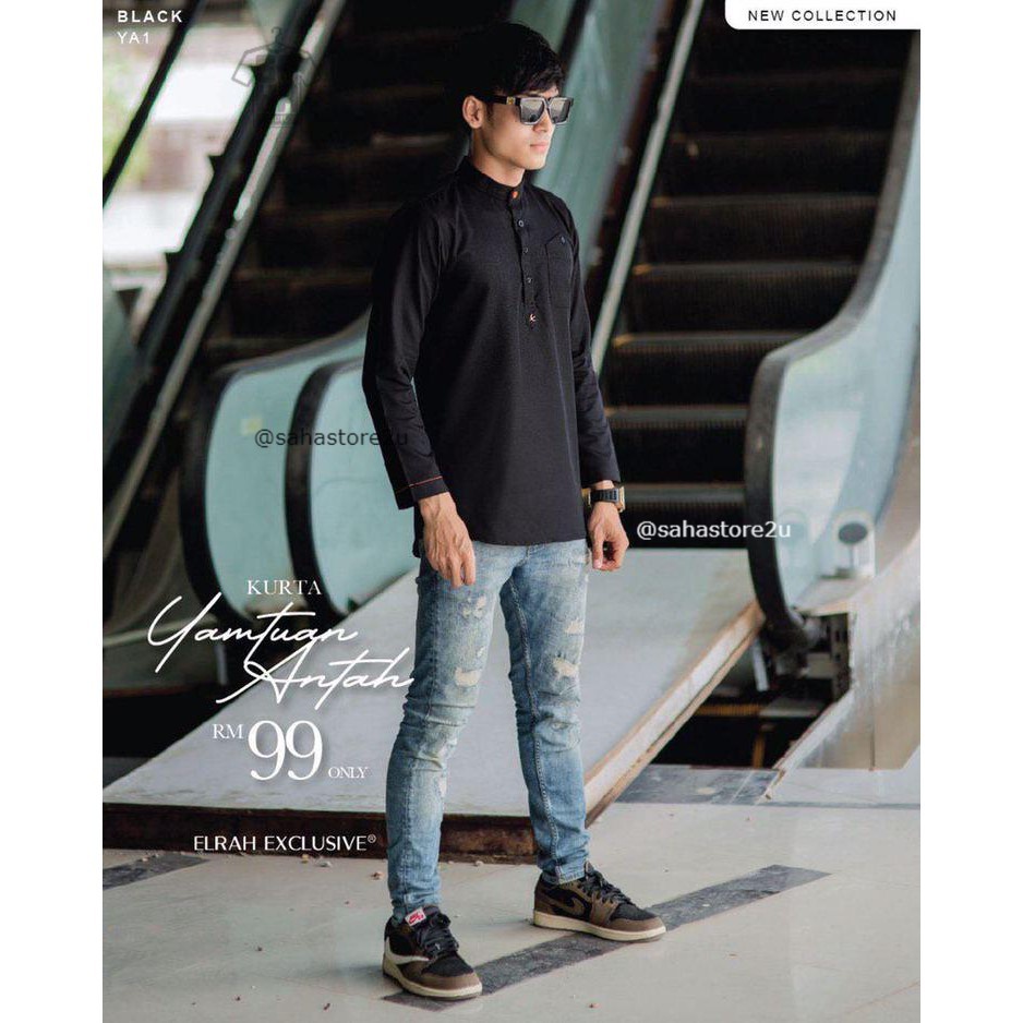 Kurta Yamtuan Antah Vol1 Elrah Exclusive BAJU RAYA Maroon Black Olive ...