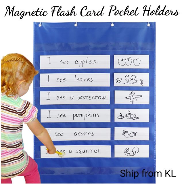 Ready Stock ~ Flashcard Pocket Chart Holders Multipurpose Ways Magnetic ...