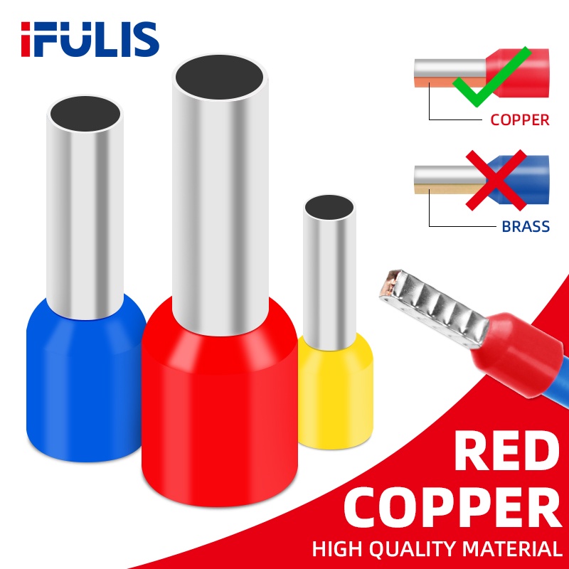 1000Pcs Wire Connector Terminal E7508 E1008 E1508 E2508 E4009 Insulated ...