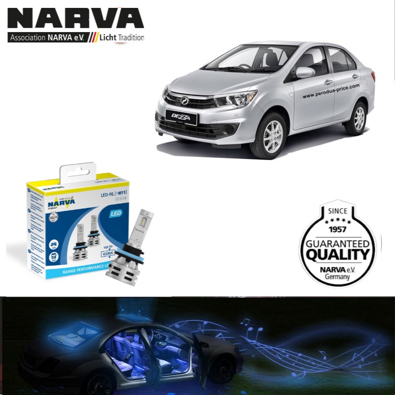 Narva Range Performance LED H11 Headlight Bulb for Perodua Bezza D63D ...