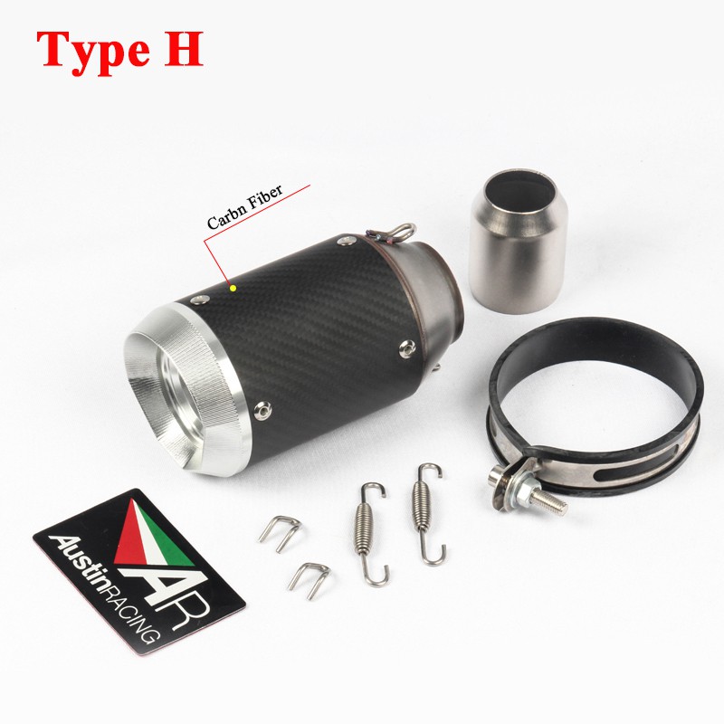 Universal 36 51mm Motorcycle Ar Racing Exhaust Modified Carbon Fiber