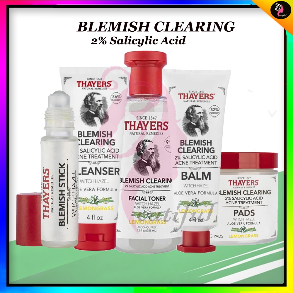 THAYERS Witch Hazel Blemish Clearing Cleanser/Toner/Balm/Blemish Stick ...
