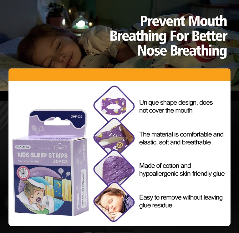 30pcs/Box Anti Snore Mouth Tape Suffocation Sleep Aid Nose Breath Train ...