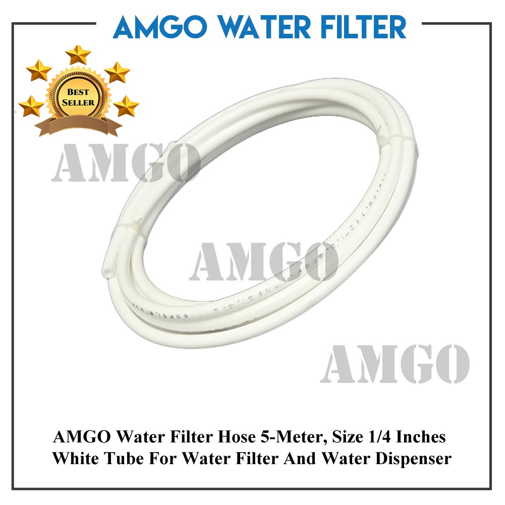 AMGO Water Filter Tube 5-Meter,Size 1/4 Inches For Water Filter, Water ...