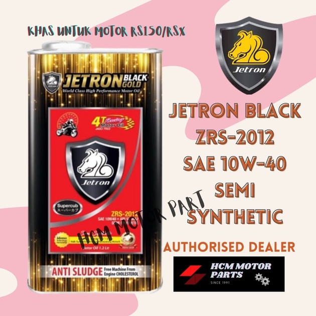 🔥JETRON BLACK/GOLD ZRS-2012 🔥SAE 10W-40 SEMI SYNTHETIC 1.2 LITRE MINYAK ...