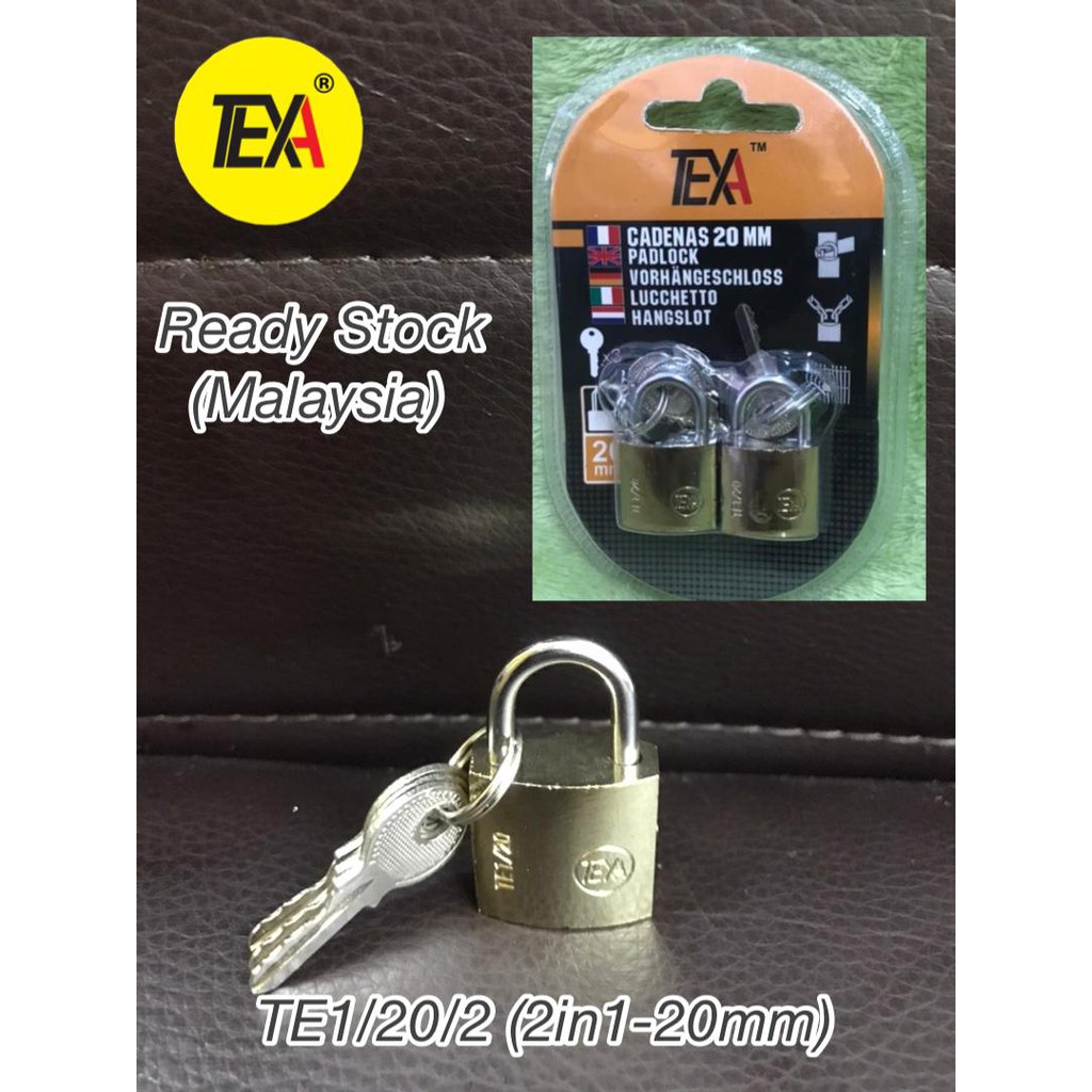 TEXA Padlock TE1/20/2 (2IN1-20mm) Security Brass Chrome Padlock Mangga Kunci | Shopee Malaysia