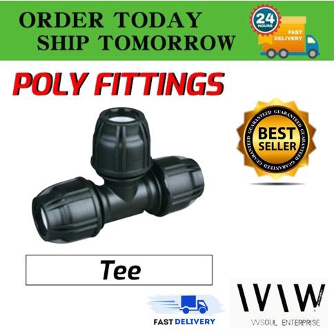Poly Fittings - Tee/ Poly Connecter - 20mm / 25mm / 32mm - Pipe ...