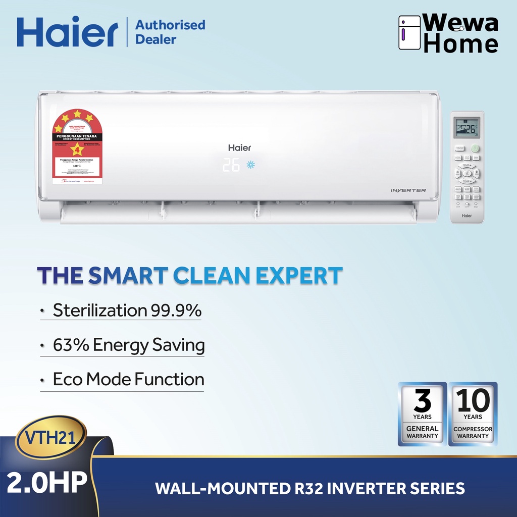 Haier R32 Inverter Series 1HP/1.5HP/2.0HP/2.5HP (HSU-10VTH21/HSU ...
