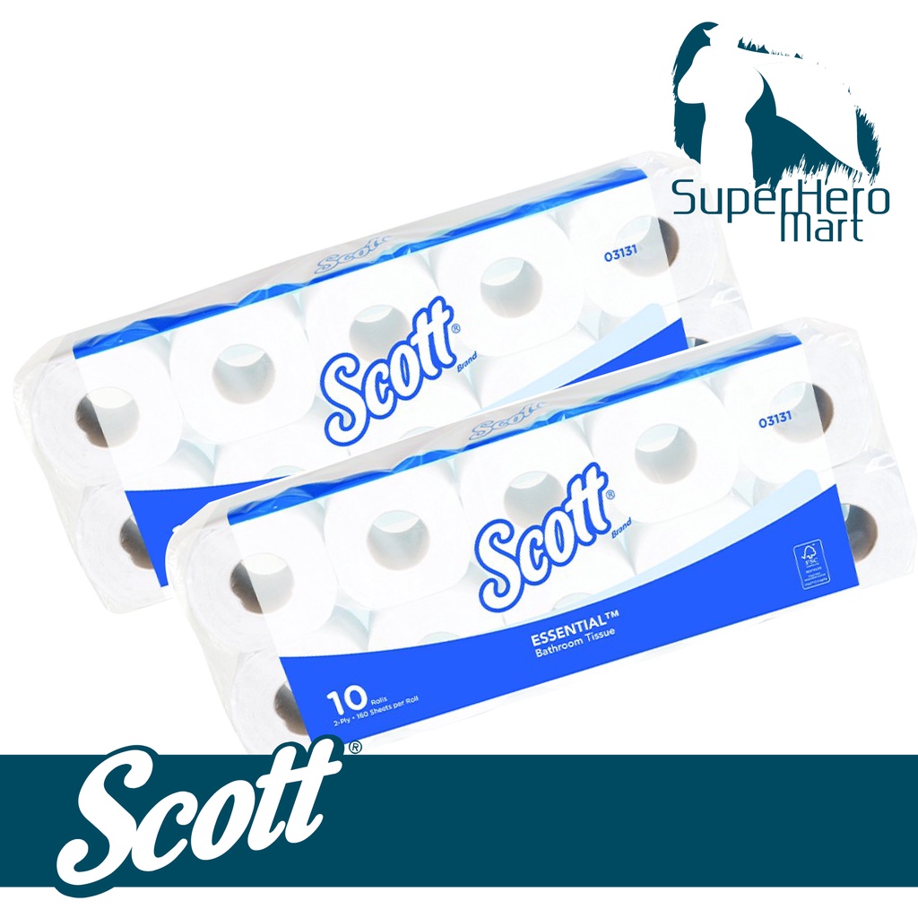 03131 SCOTT® 2-Ply Small Roll Tissue (10rolls x 160 sheets ) | Shopee ...