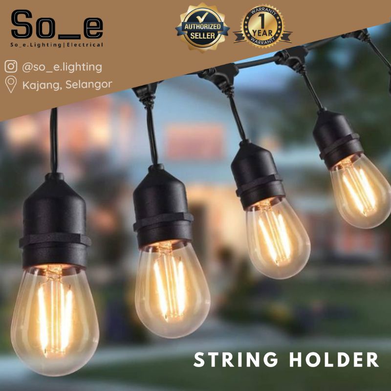 (Ready Stock) String Holder IP65 E27 WEATHERPROOF LAMP HOLDER | Shopee ...