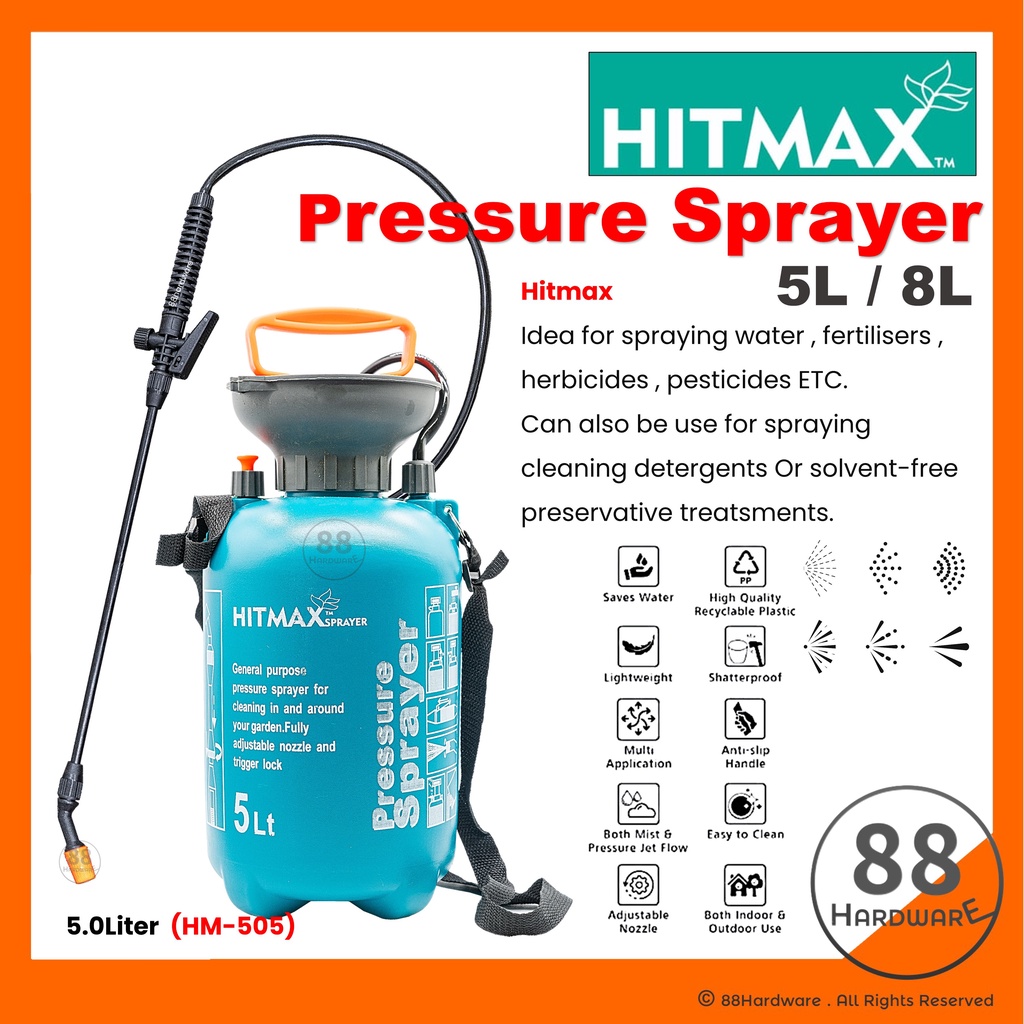 【100% ORI】5L 8L Hitmax water sprayer pump Pam racun Pam racun Pump racun Pressure sprayer ...