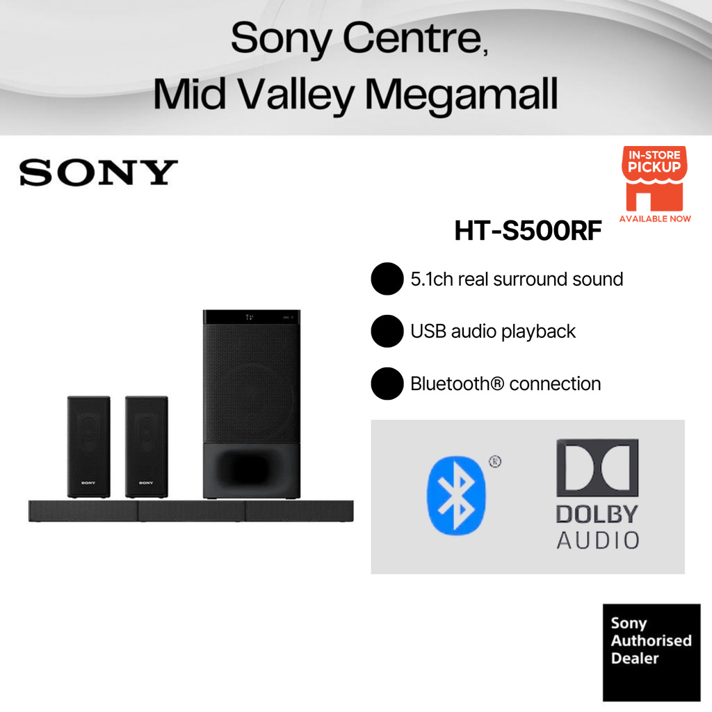 Sony HT-S500RF HTS500RF S500RF Real 5.1ch Home Cinema Soundbar System ...