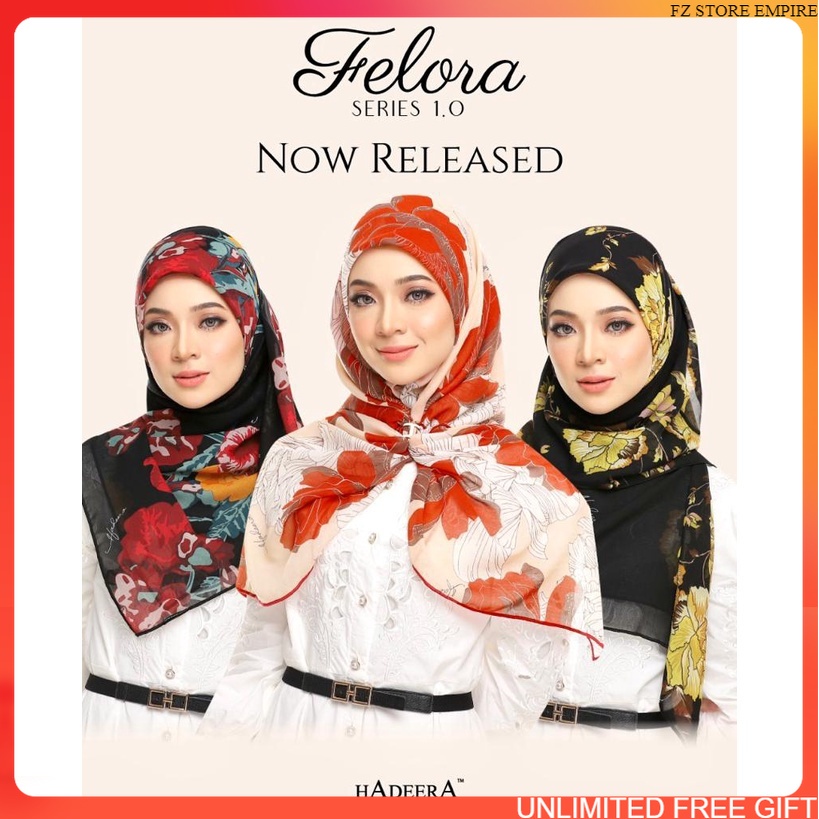 Tudung Bawal Printed Cotton Voile Bidang 48 Corak Hadeera Scarf Felora ...