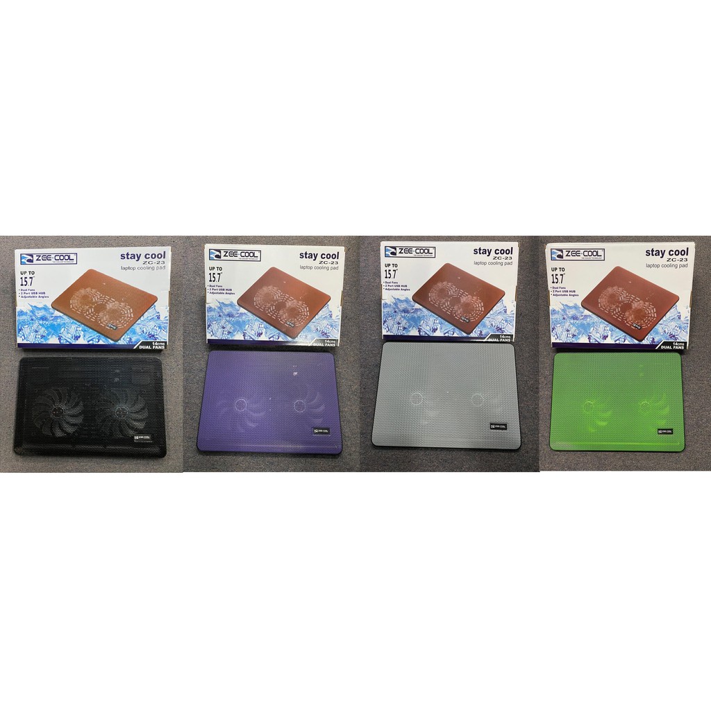 Official Zee-Cool Laptop Cooling Pad ZC-23 dual fan cooler support up ...