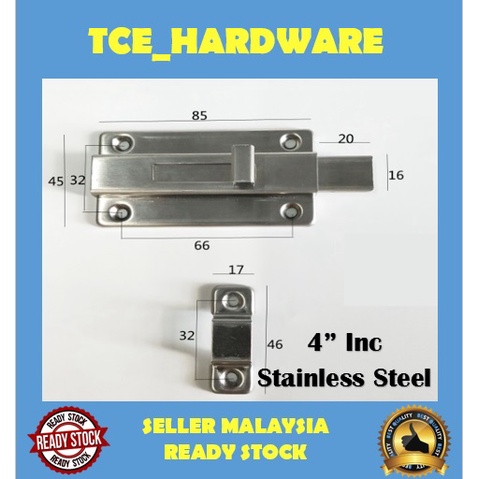 Stainless Steel Door Bolts Latch Slug Sliding Door Lock Security Safety ...