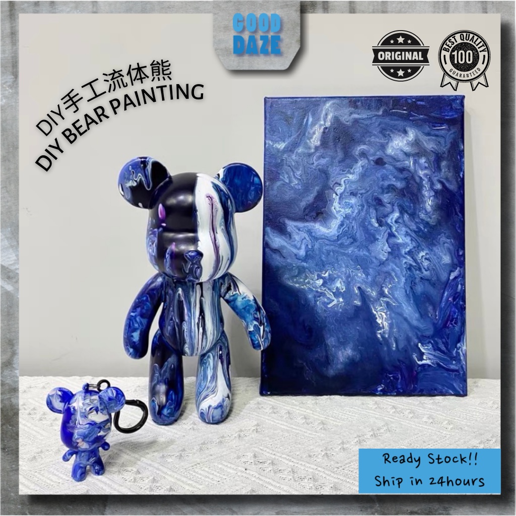 【GOOD DAZE】DIY Paint Bear Handmade Bear Bear Toy Keychain Fluid Brick ...