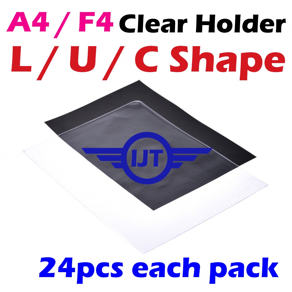 PVC Clear Folder Size A4 / F4 Transparent Folder L shape / C shape / U shape Document Holder ...