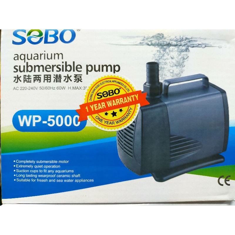SOBO AQUARIUM SUBMERSIBLE WATER PUMP WP-4000 WP-5000 WP-6000 WP-7000 WP ...