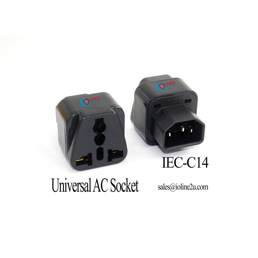 UPS IEC-320-C14 to Universal Socket Power Adapter AC Plug AU US UK EU ...
