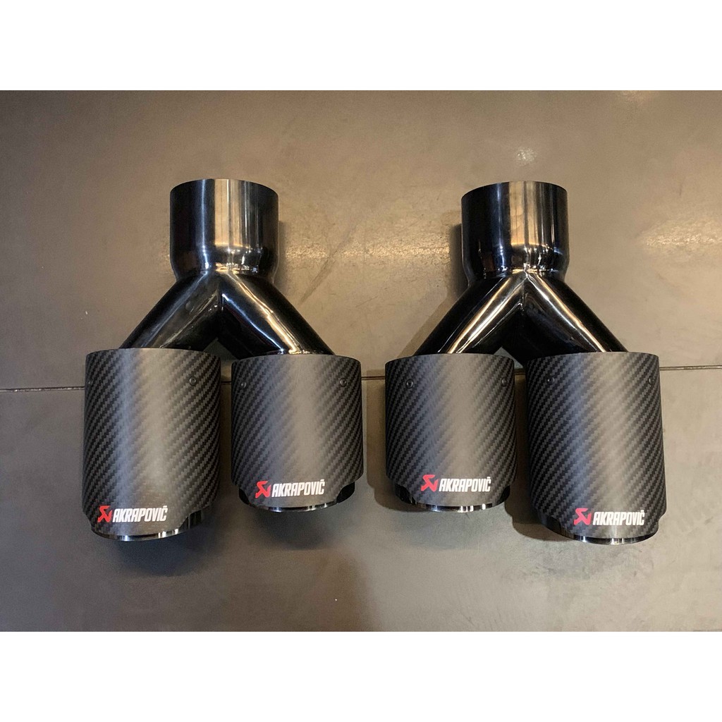 Akrapovic carbon fiber tail pipe Ak tail pipe ( Black Chrome ) | Shopee ...