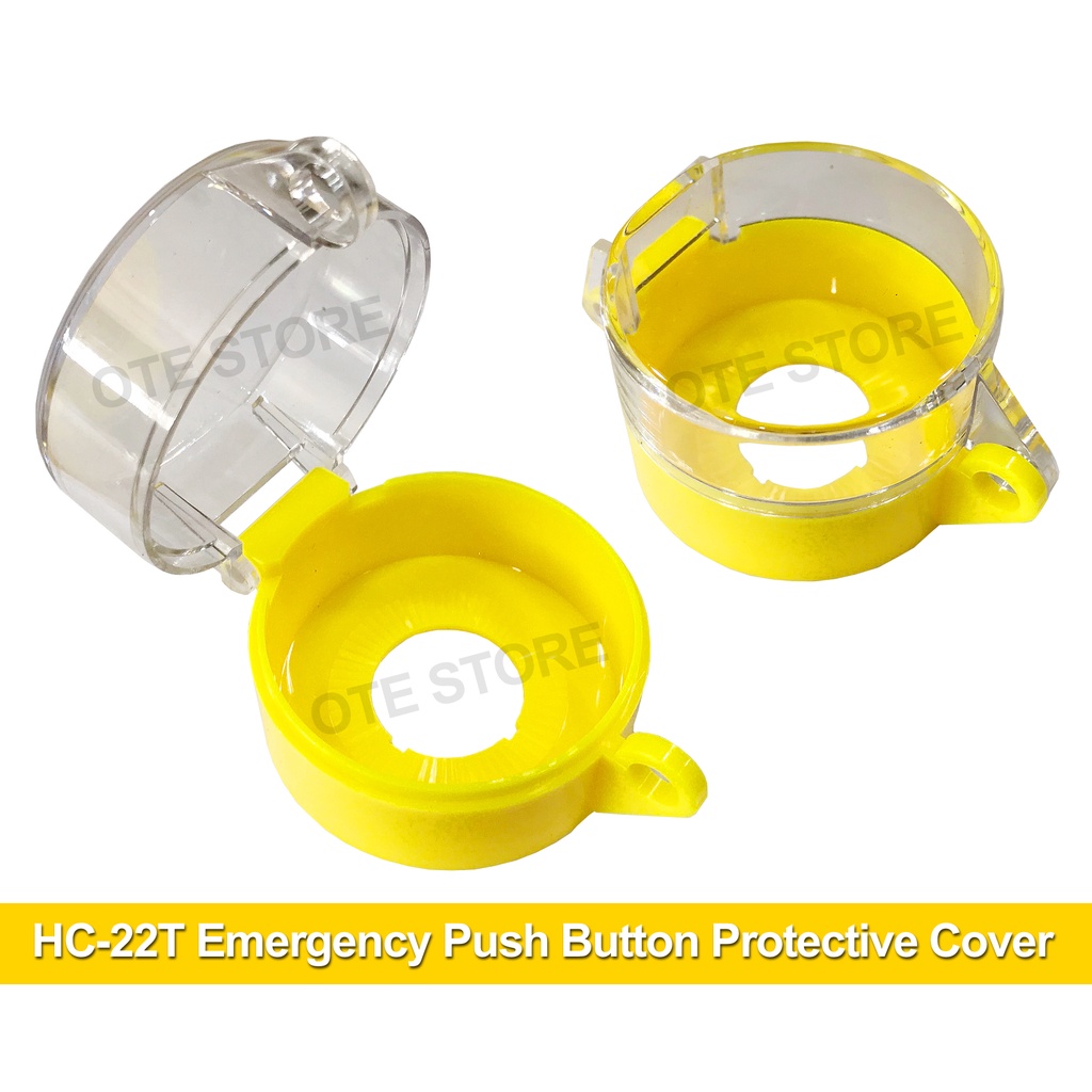 HC-22T Emergency Push Button Protective Cover / Stop Button Mushroom Head Button safety Clear ...