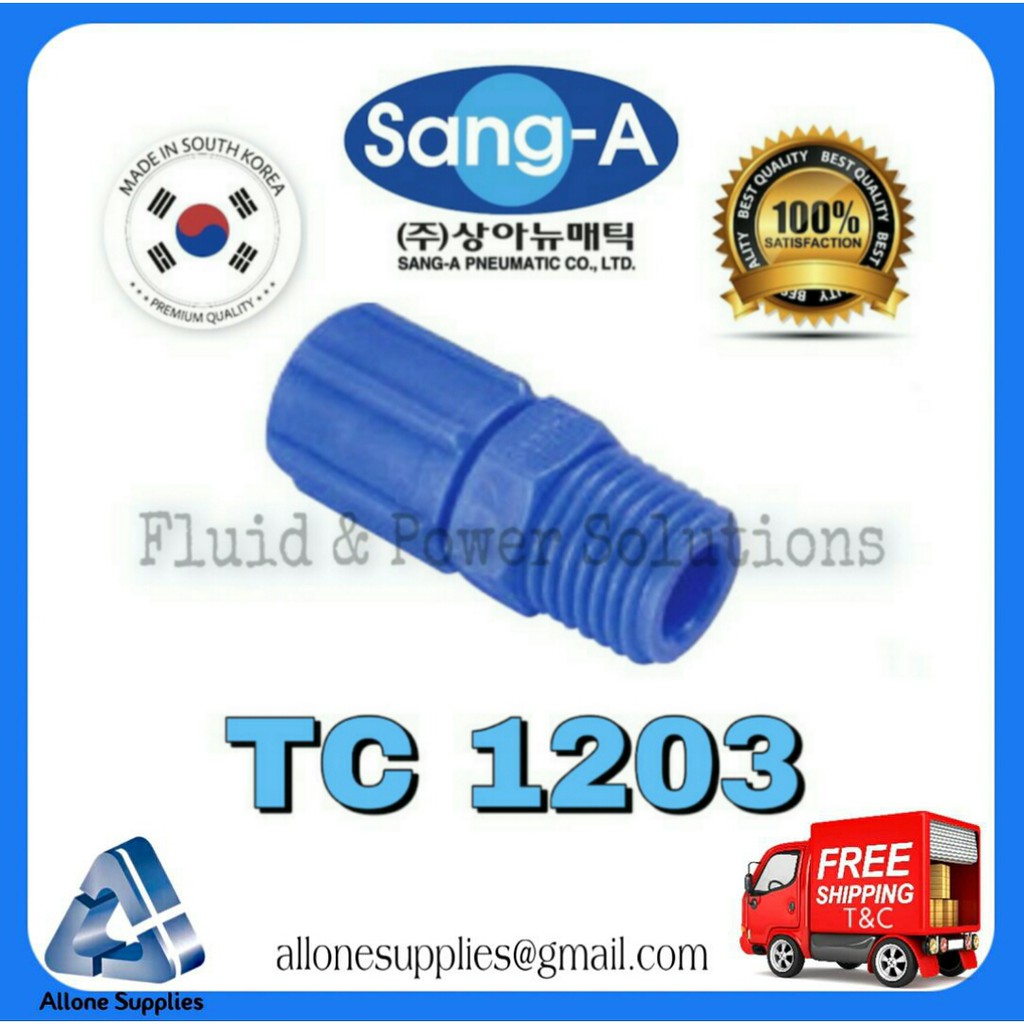 Sang-A TC Series Two-Touch Fitting "Made in Korea" Male Straight Thread ...