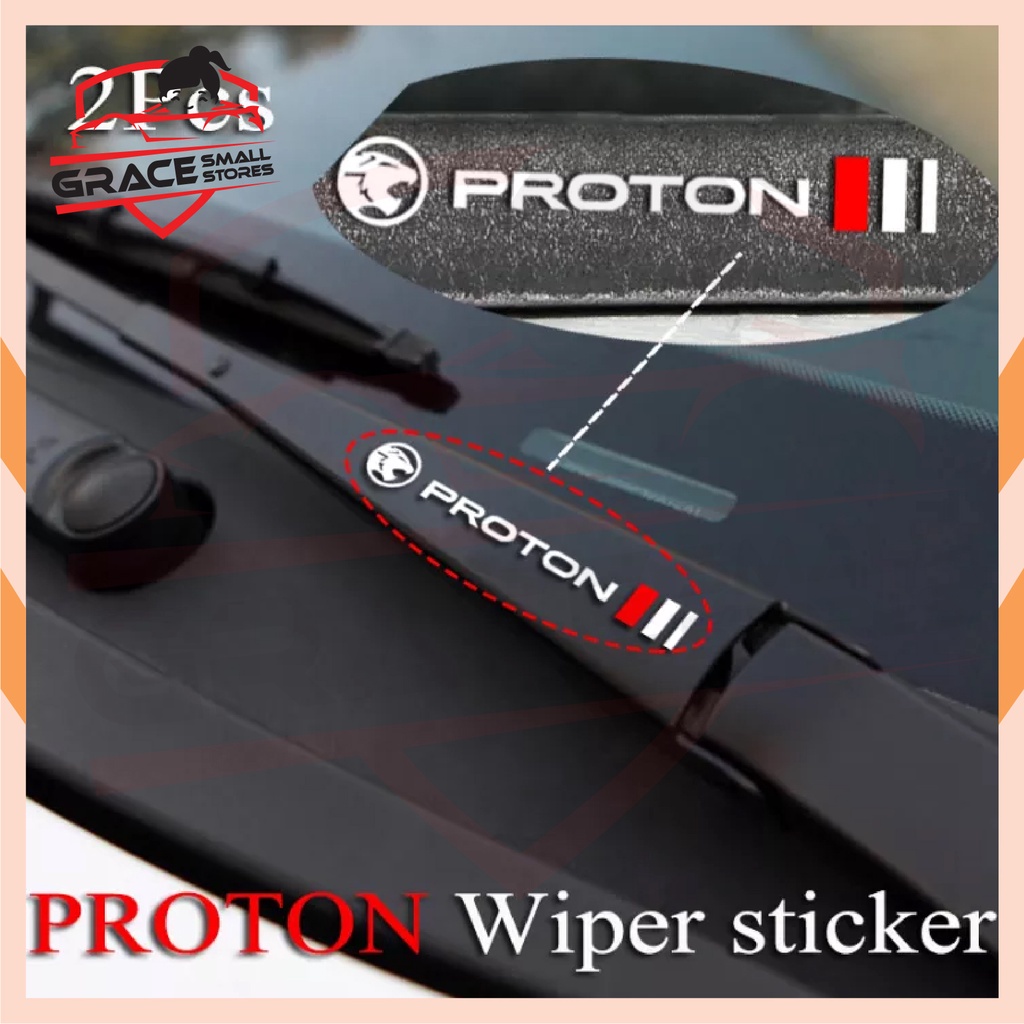 2pcs Proton car Window Wiper Decoration Modification Emblem Stickers ...