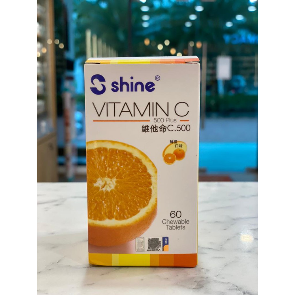 Preferred +】Shine Vitamin C 500mg Plus Chewable Tablets 60'S | Shopee ...