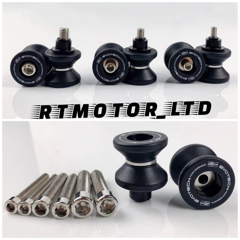 BOBBIN EVOTECH 6MM 8MM 10MM MOTORCYCLE BOBBIN BOLT SWING ARM SPOOL ...