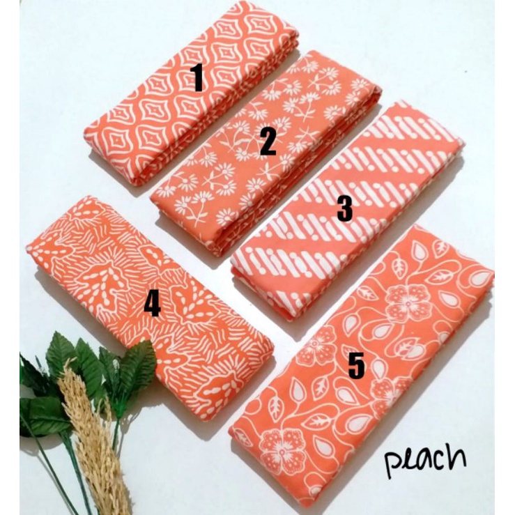 PASTEL PEACH BATIK CLOTH / PASTEL PEACH COLOR CAP BATIK / CAP BATIK ...