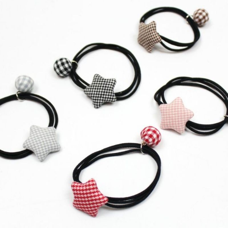 🎀Ready Stock 🎀Star design Round ball Hair Accessories Elastic Hair Ties ...